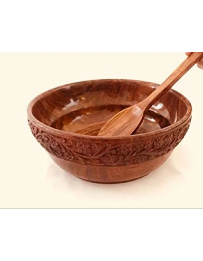 Wooden bowl with spoon