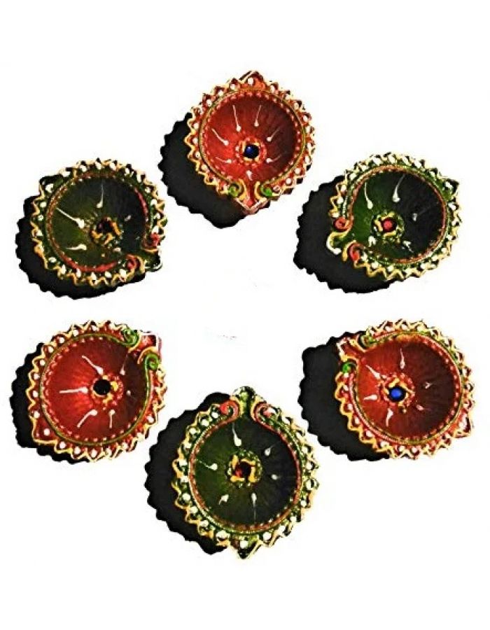 Diwali diya decorative diya clay diya set of 6