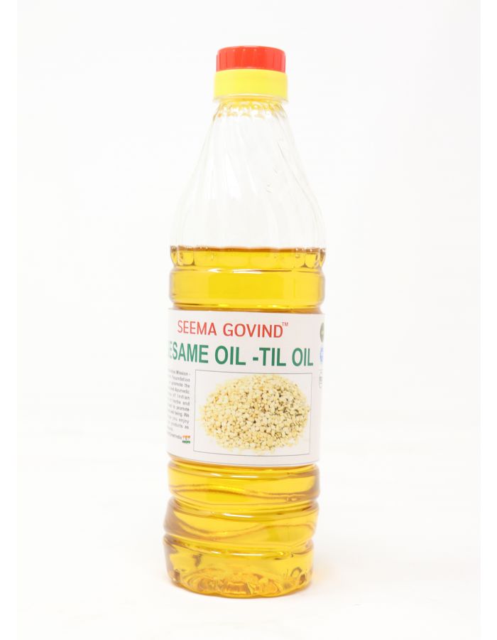 sesame oil organic cold pressed til ka tel 1 liter brand seema govind
