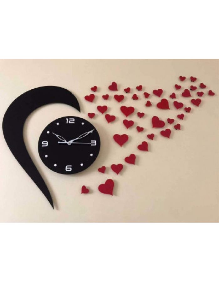 3D acrylic wall clock heart design