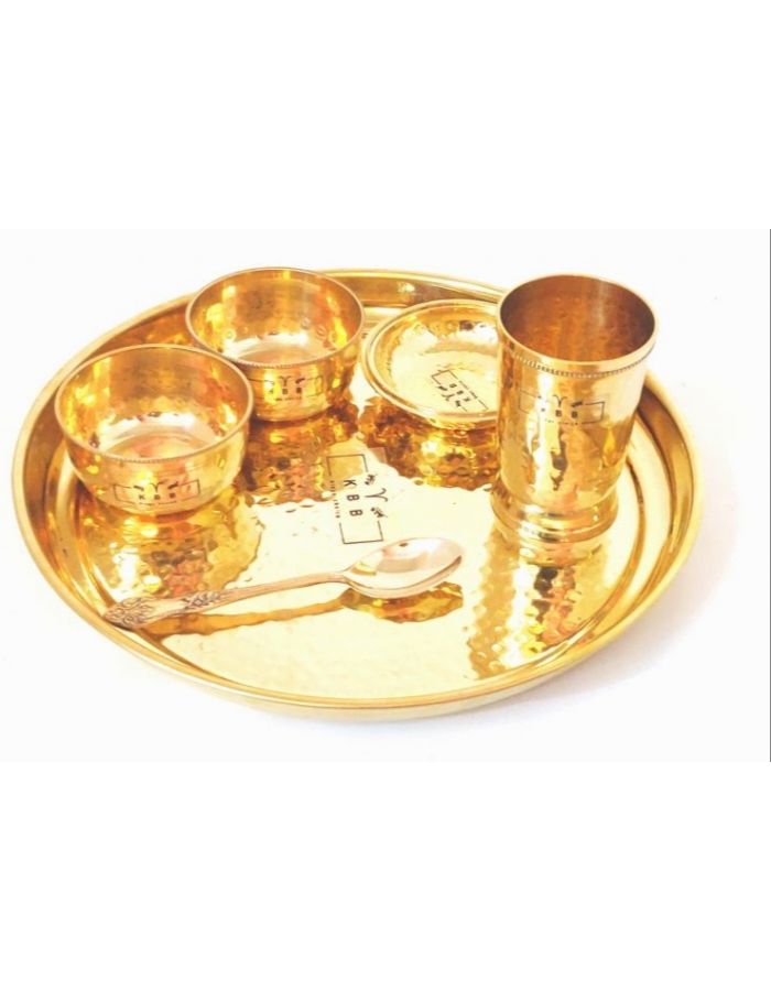 Brass plate set thali set brass dining set A
