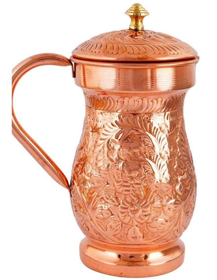 Copper jug with lid tambe ka jug A