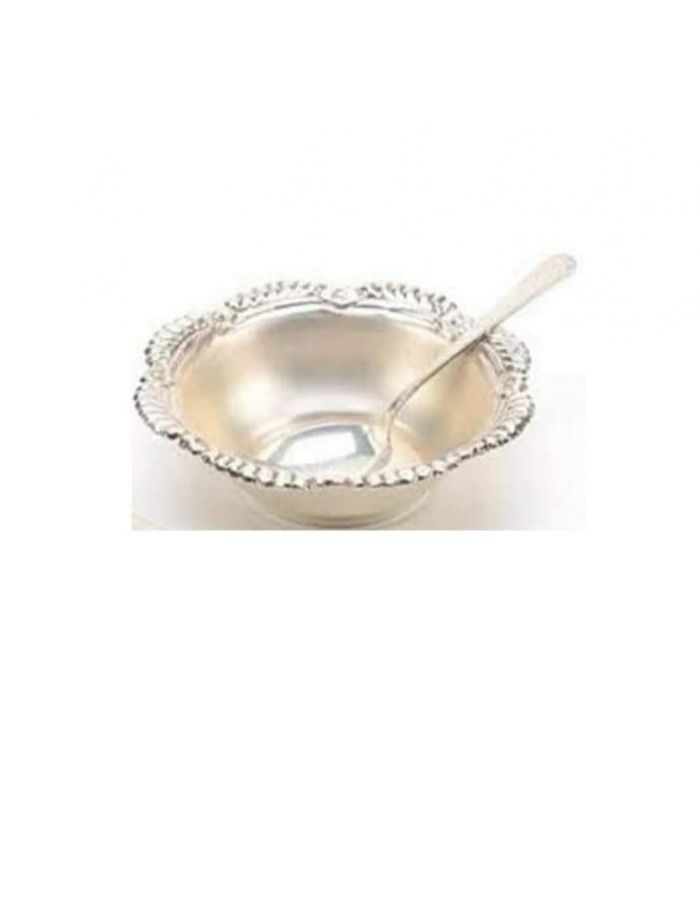 Silver bowl spoon set chandi ki katori chamach set code 2