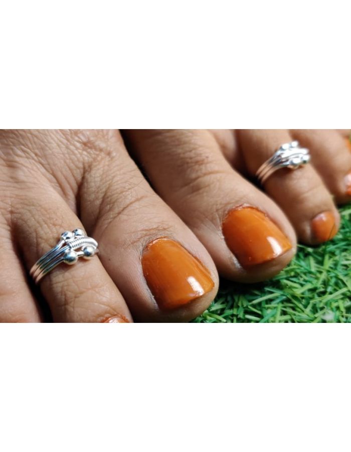 Chandi ka bichhiya silver toe ring ball design