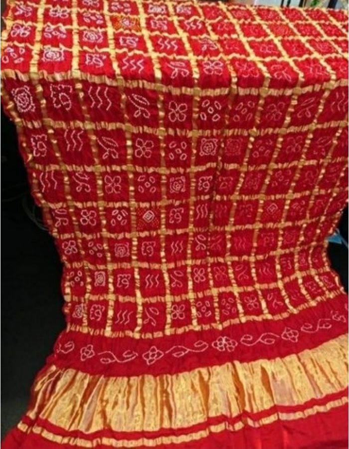 Bandhej saree in gharchola design red gharchola bandhej saree