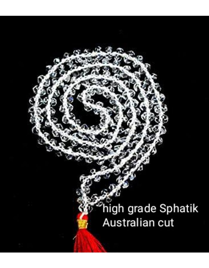 Sphatik mala High grade Australian cut crystal mala sfatik mala