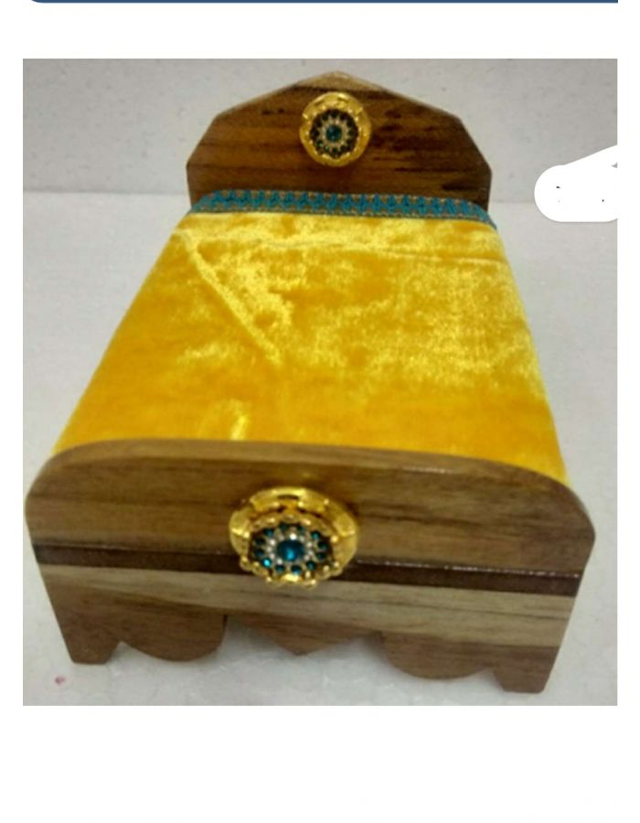 Laddu gopal bed with mattress 6×4 inches yellow