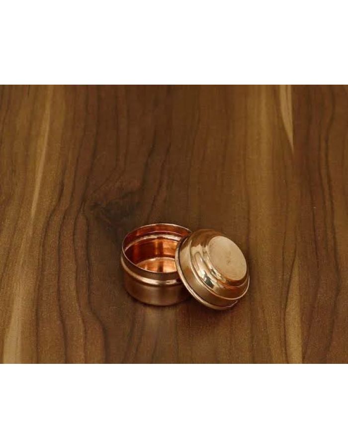 Copper dibbi small size copper Box container with lid tambe ki dibbi