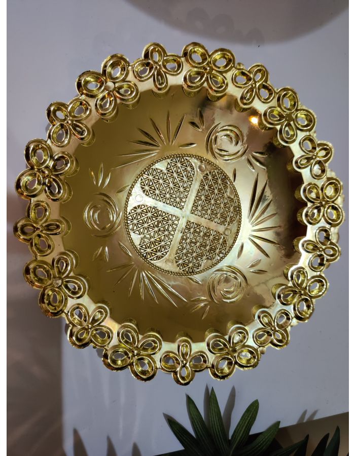 Golden bowl plate round golden designer deep bowl type plate