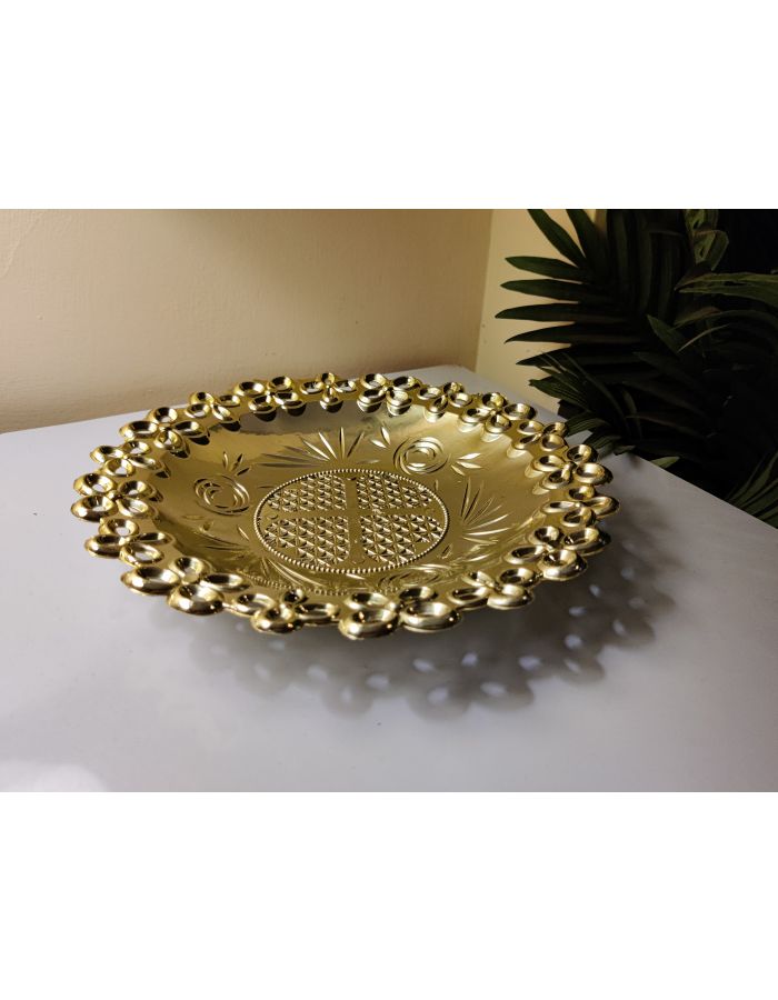 Golden bowl plate round golden designer deep bowl type plate