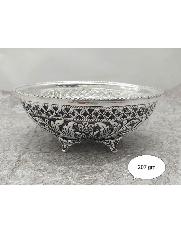 Silver big bowl carving design chandi ka katora 285gm