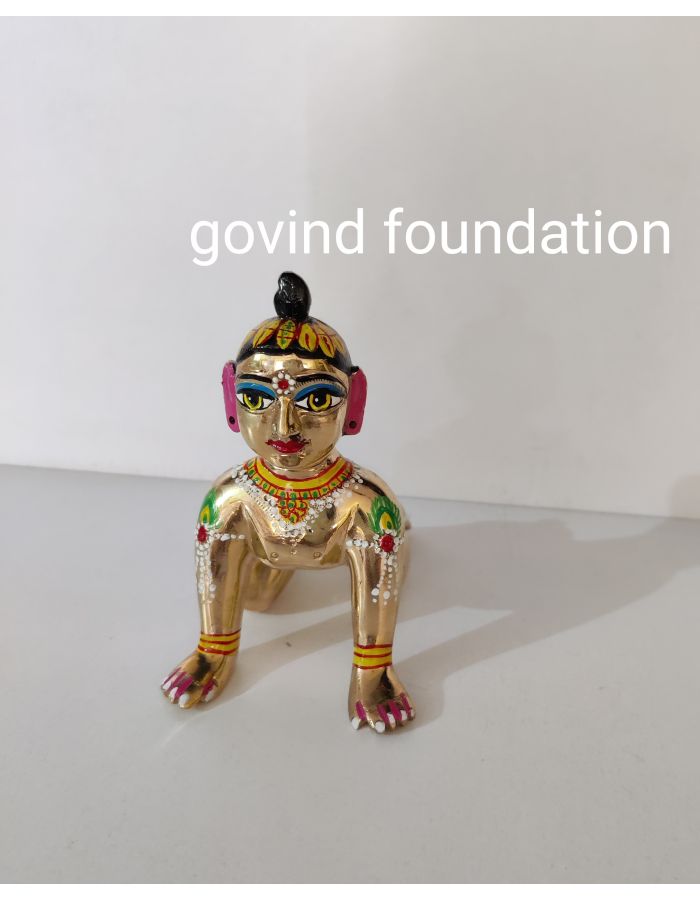 Ashtdhatu bal Radha idol painted baby radha idol 5 number