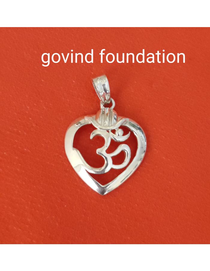 Silver om locket heart shape om locket pendant