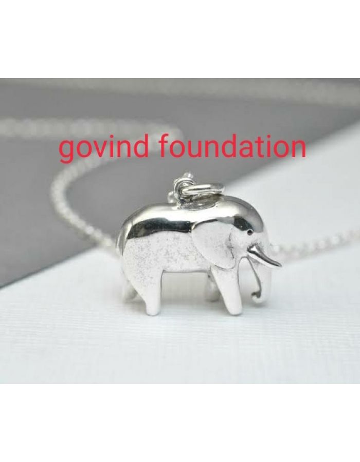 Silver elephant pendant trunk down silver elephant locket