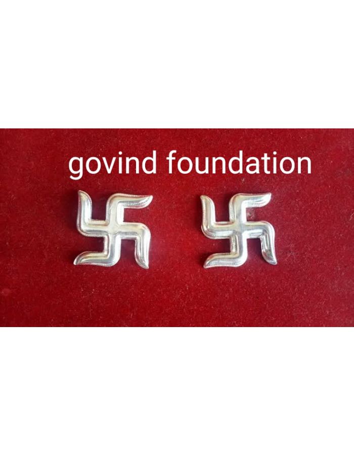 Silver swastik chandi ka swastik set of 2