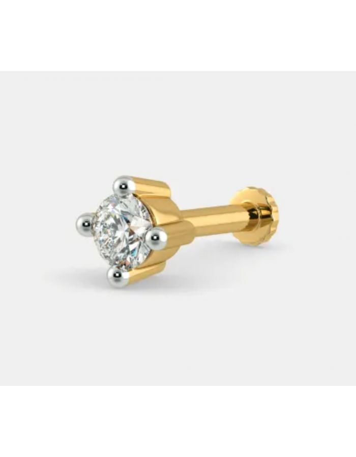 Diamond nose pin single diamond nose pin with gold