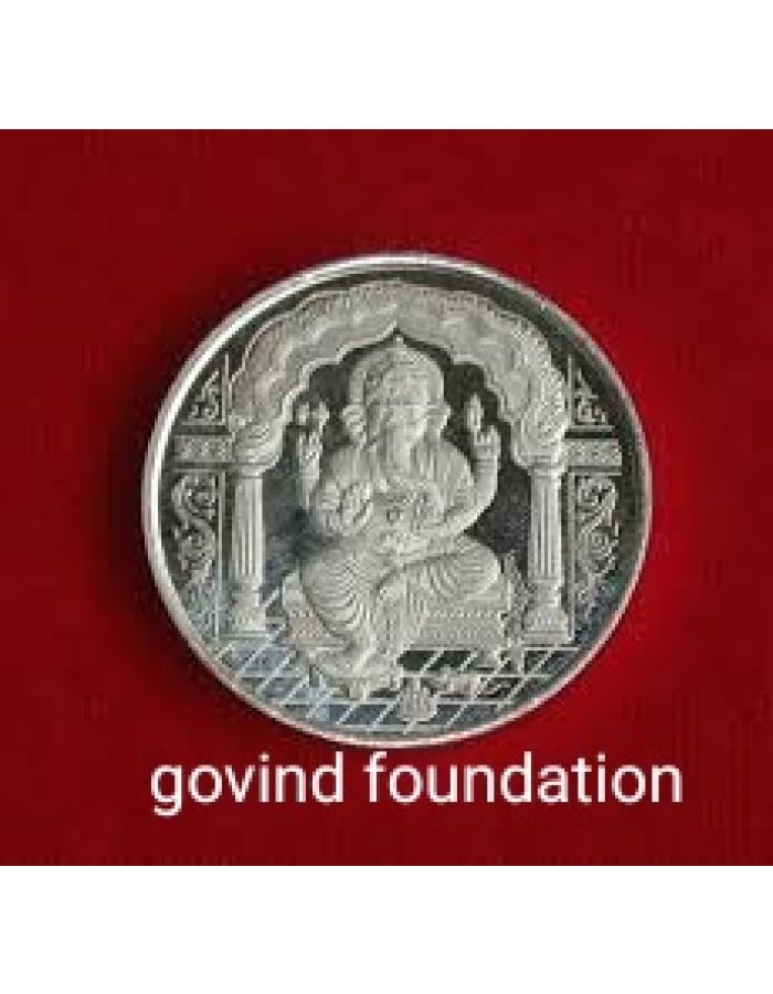 Silver ganesh coin pure silver coin 5 gm
