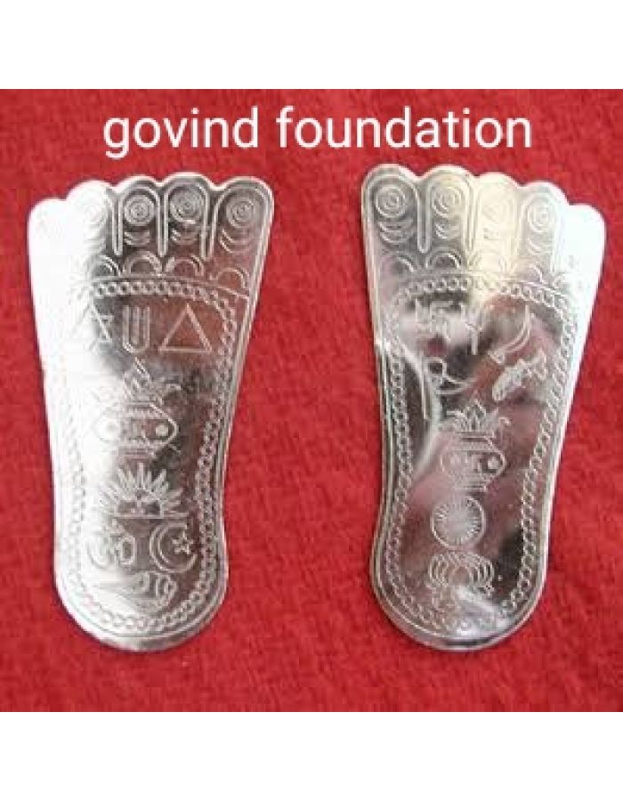 charan paduka in pure silver silver laxmi charan paduka 2.5inches