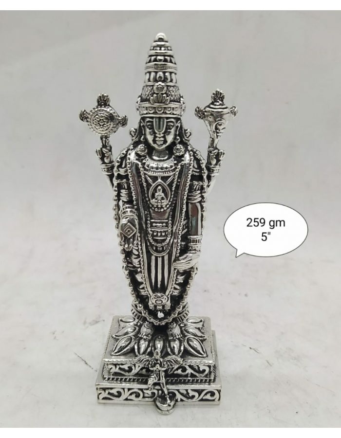 Silver tirupati balaji idol tirupati balaji status in pure silver 5 inches