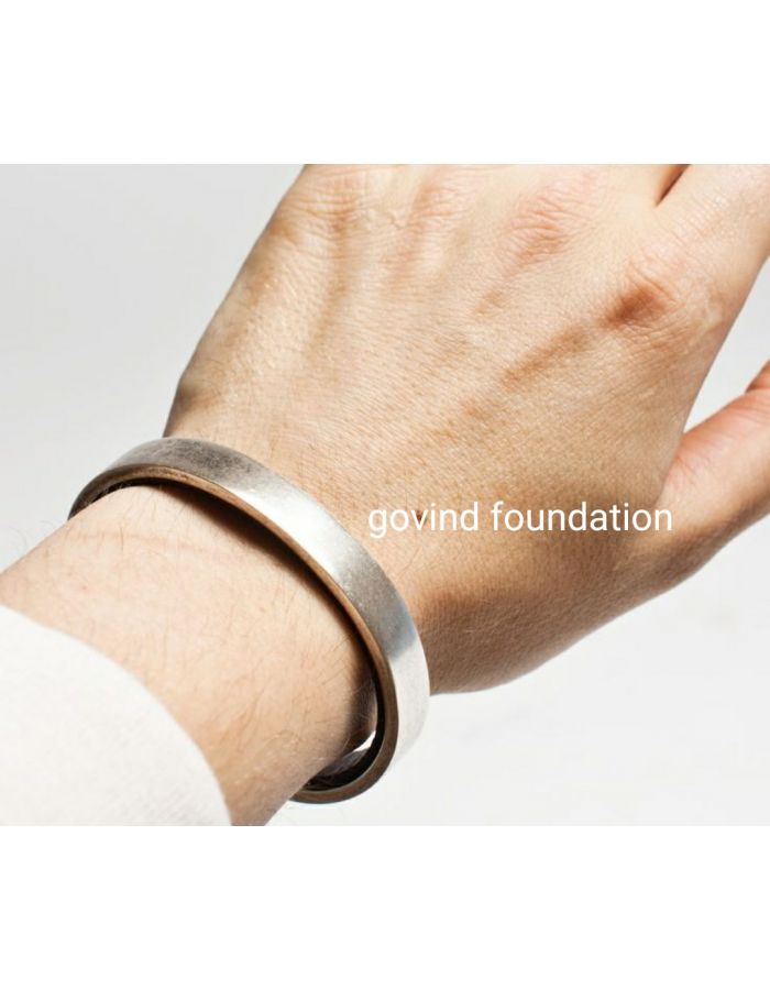 Silver kada 70gm flat design pure silver kada for mens