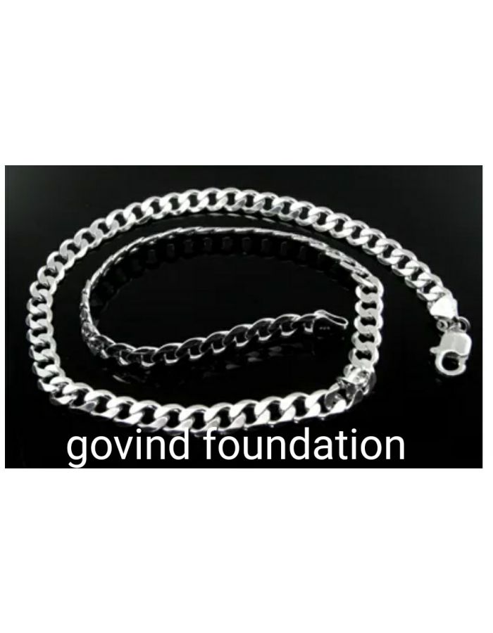 Silver chain link design pure silver chain 16gm