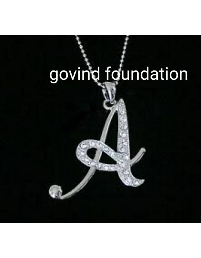 A letter pendant silver A letter locket with diamond