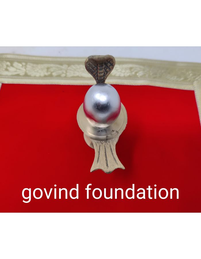 Pure parad lingam with brass band 125gm