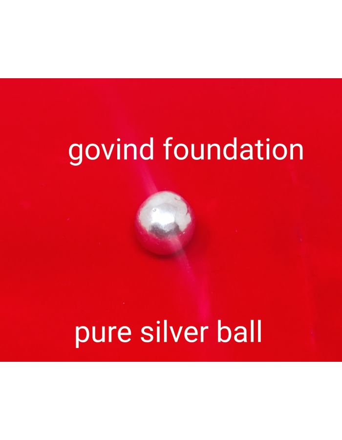 Pure silver ball 20gm 14mm chandi ki thoss goli