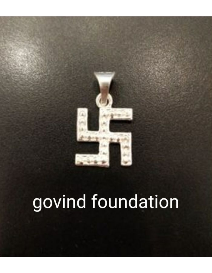 Pure silver swastik pendant chandi ka satiya locket