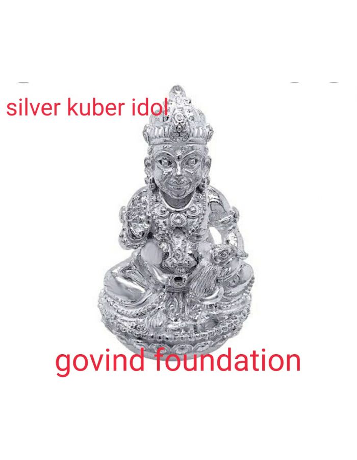 Silver kuber idol 4 inches chandi ki kuber murti