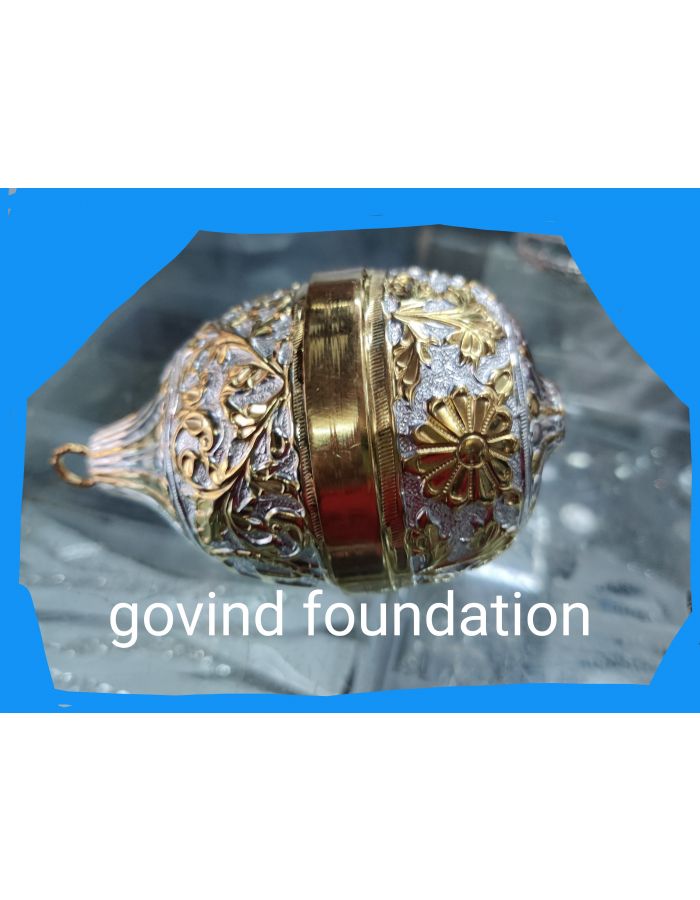 Silver nariyal pure silver coconut 5 .5 inches silver shrifal