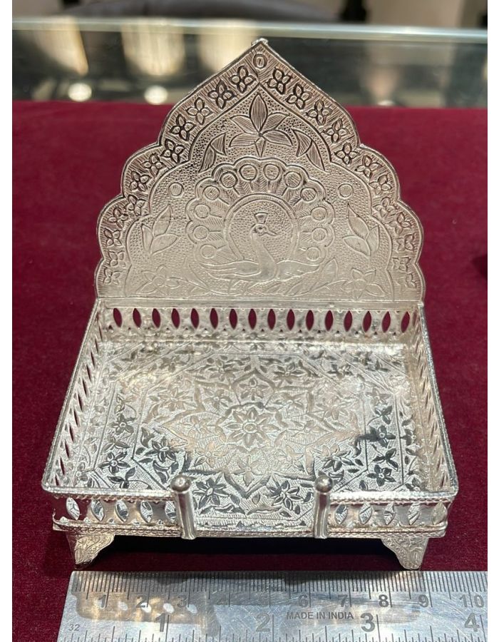 Silver singhasan 9cm pure silver throne chandi ka singhasan