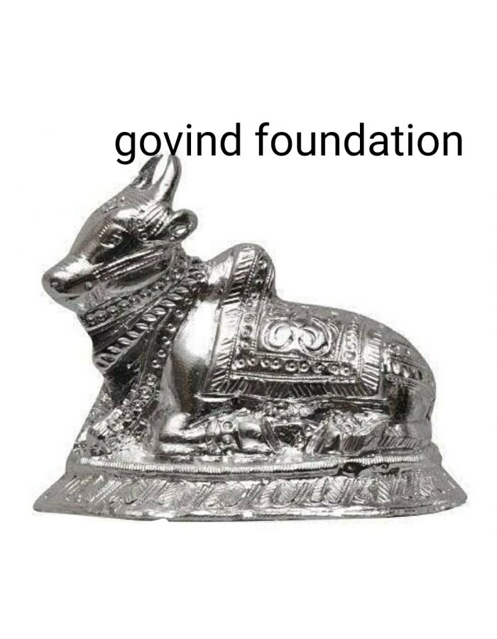 Silver nandi statue pure silver nandi idol 2 inches