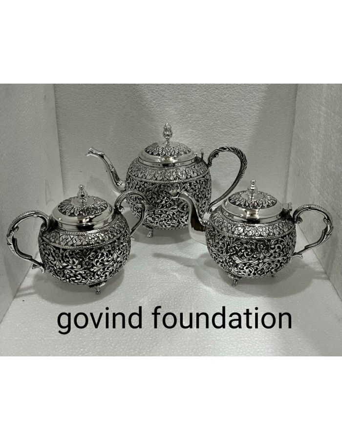 Silver Teaset Antique design Silver Tea set Royal look