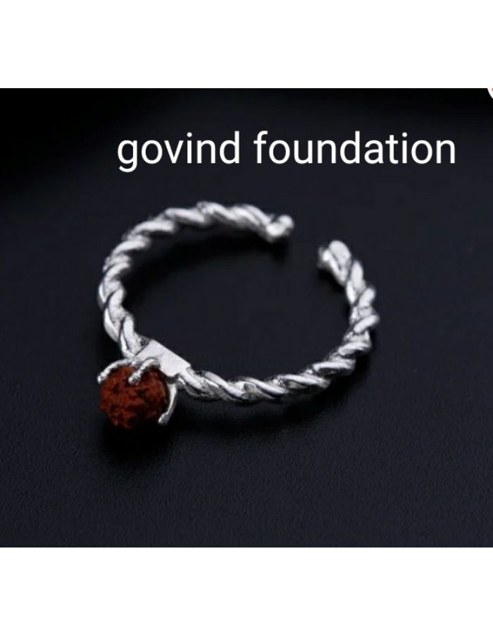Rudraksha Ring 5 Face' Rudraksha Silver Ring