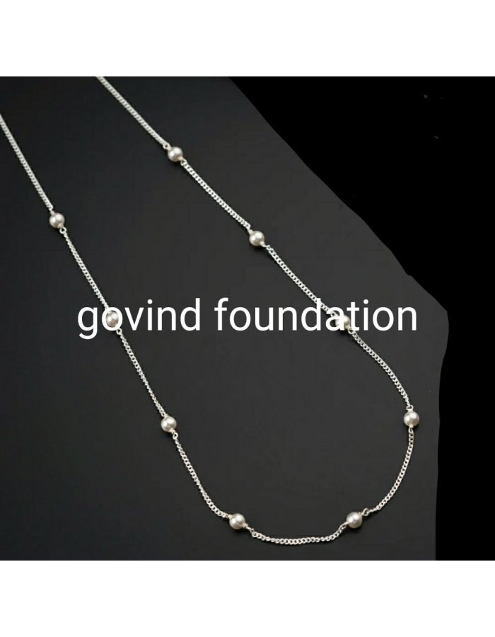 Silver Chain pearl design Pure Silver pearl Neckchain