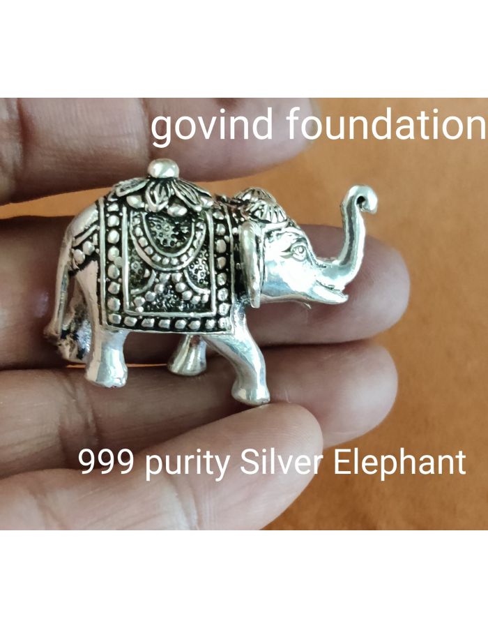 Silver Elephant trunk up 70gm Pure Silver Elephant Trunk up For Rahu ...