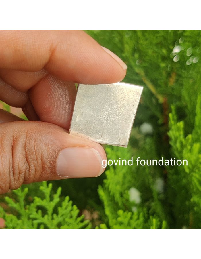 Pure silver square piece 3×3cm Red book remedy Silver square piece