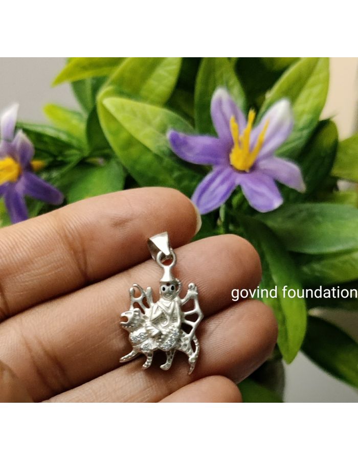 Home JEWELLERY SILVER JEWELLERY Silver Durga locket Fine Finish ...
