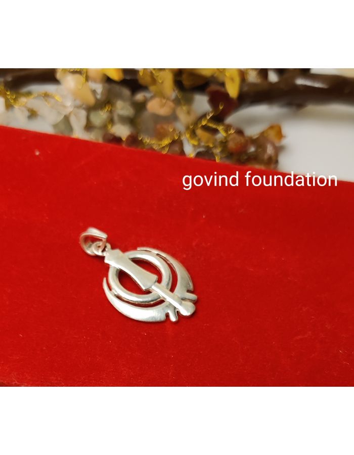 Pure silver Punjabi Sikh khanda Locket Symbol of vahe guru ji pendant