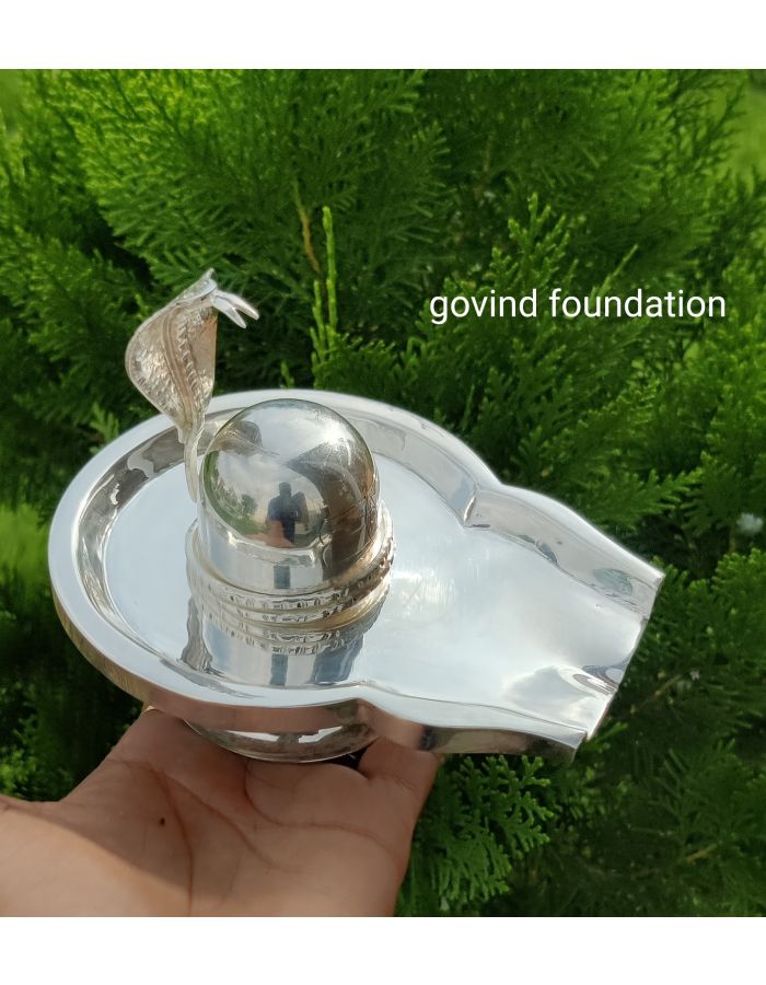 Pure Silver Shivling 4 inches 201 gm Chandi ka Shivling