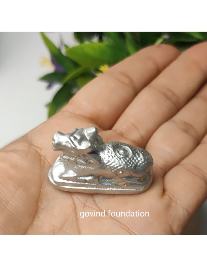 Parad Nandi 4cm Nandi idol in pure Parad 50gm