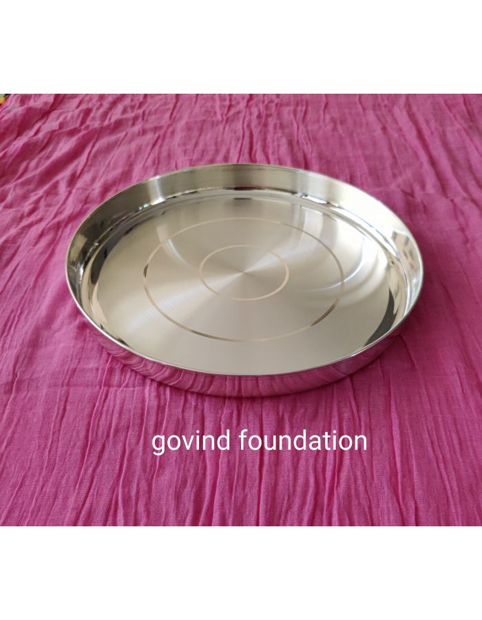 Pure Silver Thali 11 inches Traditional Silver plate
