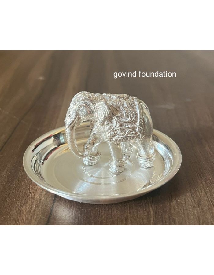 Home PURE SILVER ITEMS SILVER ANIMAL FIGURE Silver Elephant 52gm Trunk ...