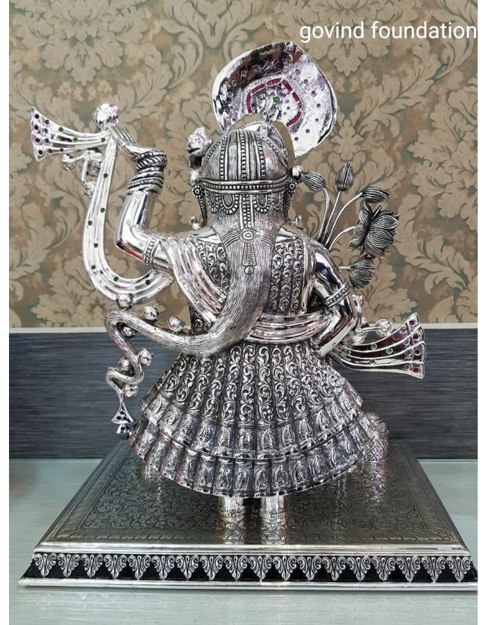 Silver Shreenathji idol 12 inches Chandi ke Silver Shreenathji