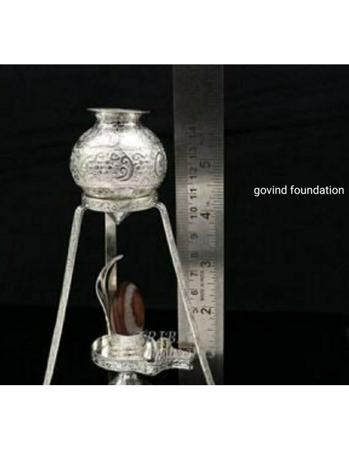 Home POOJA ITEMS IDOL STATUE MURTI Silver Shivling Set Shivling stand ...