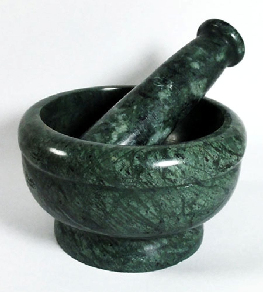 Marble kharal okhli marble mortar pestle green