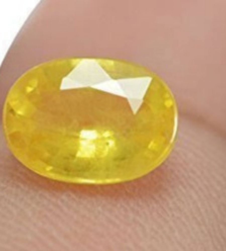 yellow Sapphire oval pukhraj stone 8.25 ct