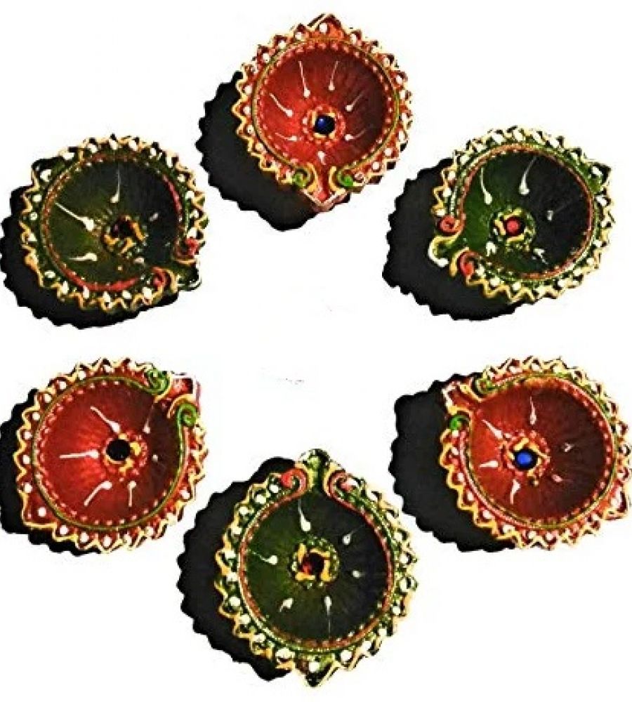 Diwali diya decorative diya clay diya set of 6