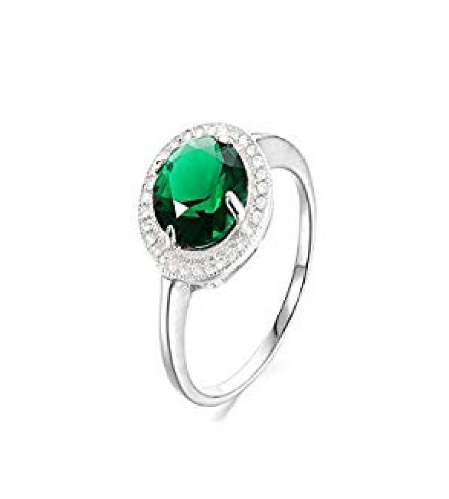 Emerald silver Ring panna ring
